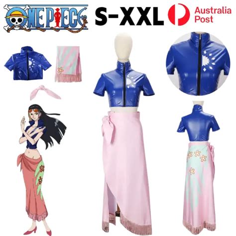One Piece Nico Robin Cosplay Costume Uniform Top Dress Full Set