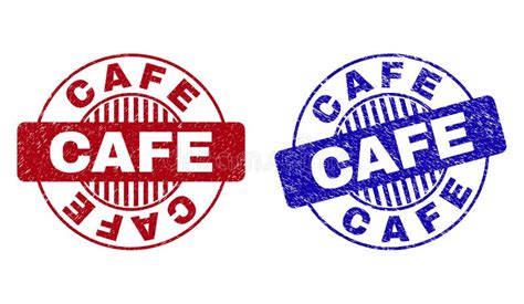 Grunge Cafe Textured Round Watermarks Stock Vector Illustration Of