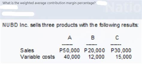 Solved What Is The Weighted Average Contribution Solutioninn
