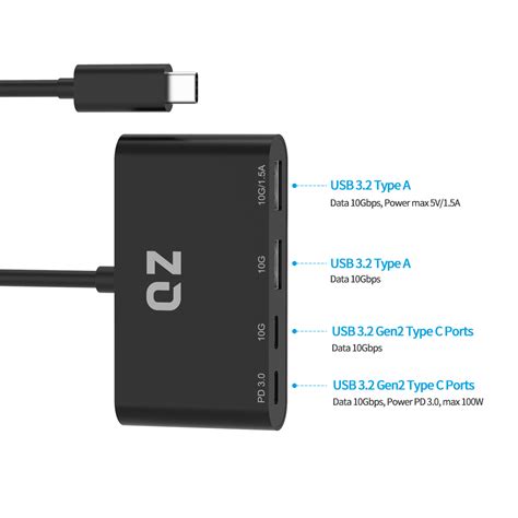 Buy QZ USB 3 2 Hub USB Hub 3 2 10 Gbps 3 2 Type C USB Type C 3 2 Hub USB C 3 2 USB C 3