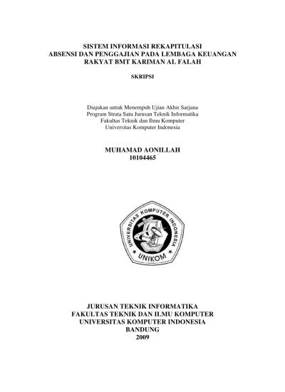 Top Pdf Perancangan Struktur Menu Sistem Informasi Rekapitulasi Absensi