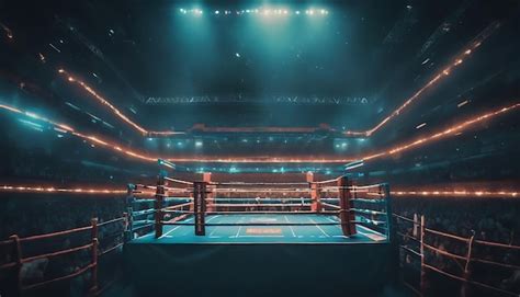 Premium Ai Image Ai Generated Ai Generative New Arena Boxing With Lights