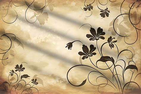 세피아 톤과 꽃무늬 실루엣이 있는 빈티지 양피지 배경 빈티지 양피지 식물 그림 세피아 톤 배경 일러스트 및 사진 무료 다운로드 Pngtree