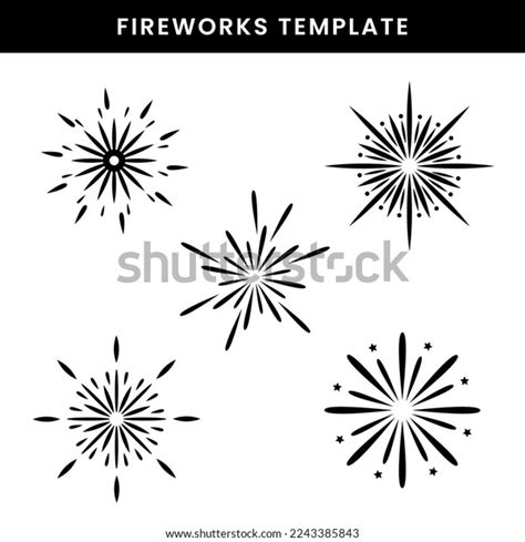 Set Fireworks Template Designs Stock Vector Royalty Free 2243385843