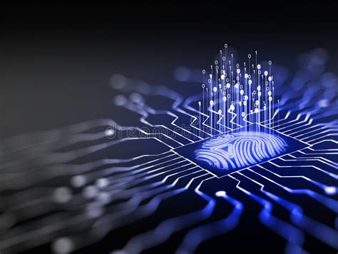 Glowing 3d Fingerprint In An Electronic Circuit Release Binary Codes