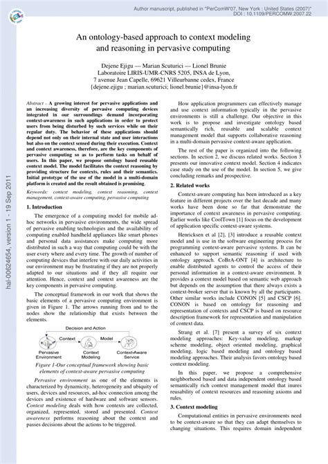 Pdf An Ontology Based Approach To Context Modeling And Reasoning In