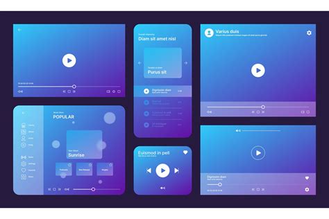 Audio Player Ui Video Media Ux Interface Template App Icons