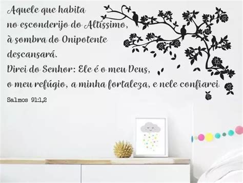 Adesivo De Parede Salmo 91 Bíblia Galho Arvore E Flores MercadoLivre
