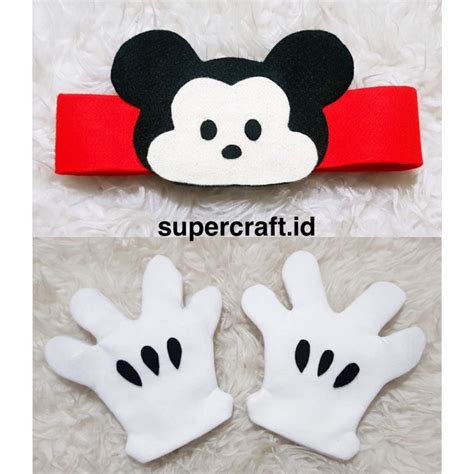 Mickey Mouse Costume Mickeymouse Gloves Mickey Headband Shopee Malaysia