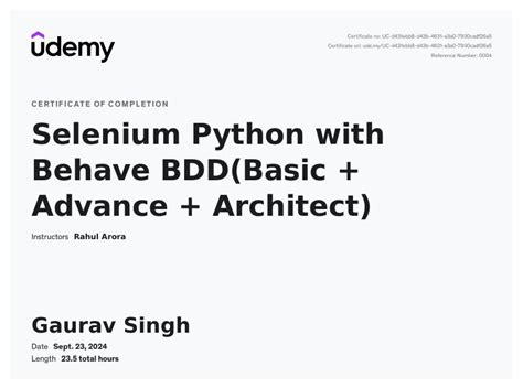 Gaurav Singh On Linkedin Learningneverstops Selenium Python Bdd Automation Udemy