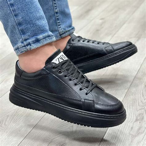 پوشاکس کفش ونس مشکی مردانه مدل زارا Zara سوزنی کد 24566 پوشاکس