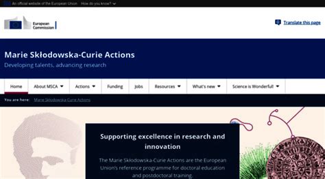 Marie Sklodowska Curie Actionseceuropaeu Home Marie Skłodowska