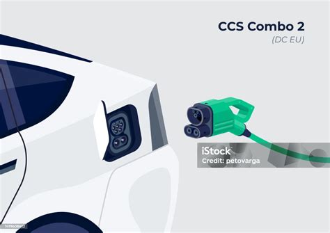 Steker Dan Soket Konektor Pengisian Daya Standar Ccs Combo 2 Ilustrasi Stok Unduh Gambar