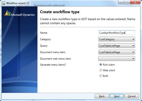 create custom workflow microsoft dynamics ax 2012