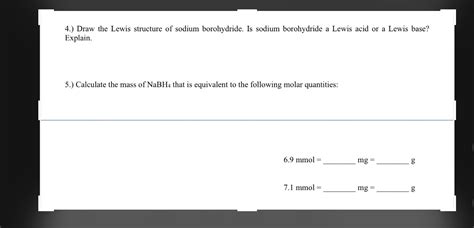 Solved 4 Draw The Lewis Structure Of Sodium Borohydride