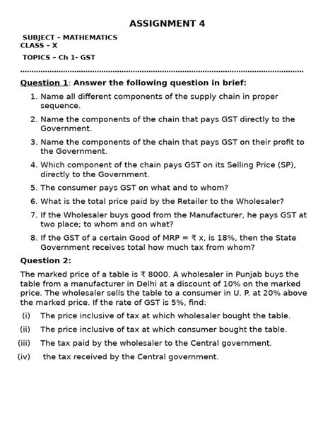 Assignment 4 X Gst Pdf