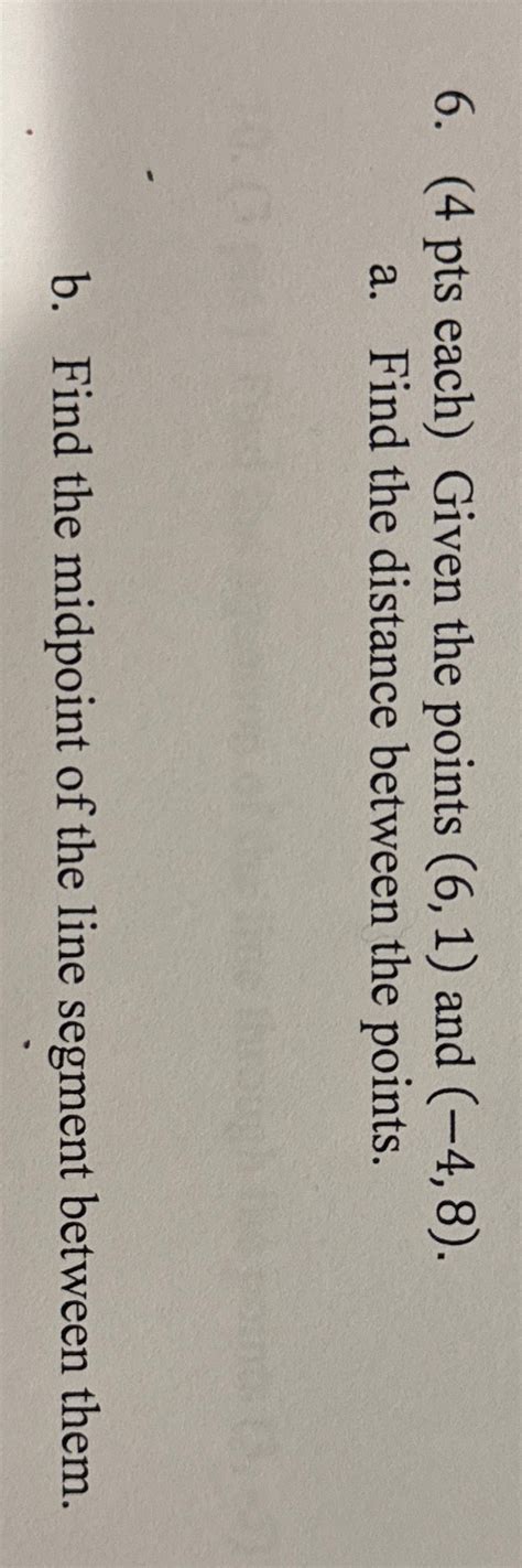 Solved 4 ﻿pts Each ﻿given The Points 61 ﻿and 48a