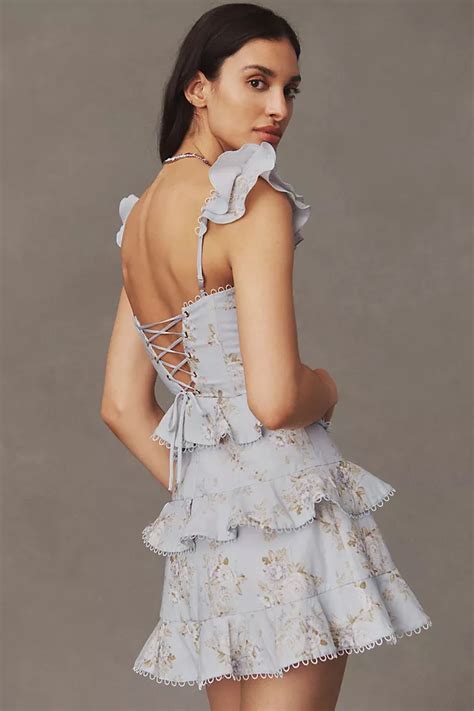 V Chapman Avignon Ruffled Corset Mini Dress Anthropologie