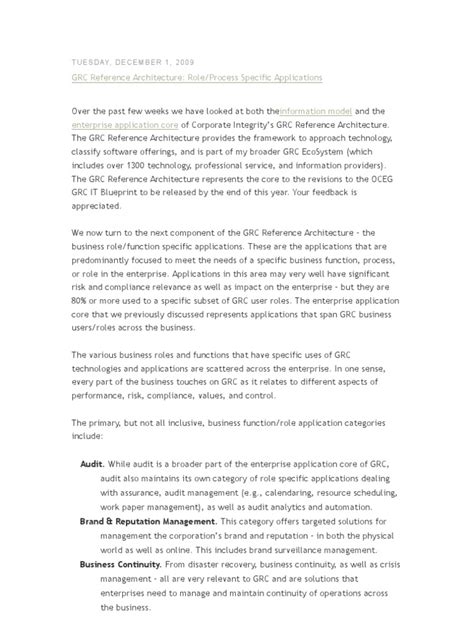 Pdf Grc Reference Architecture Role Process Specific Applications Dokumen Tips