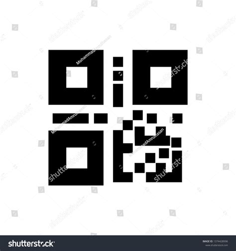 Qr Code Bar Code Icon Vector Stock Vector Royalty Free 1374428996