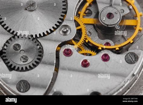 Clock Mechanism Close Up Stock Photo Alamy