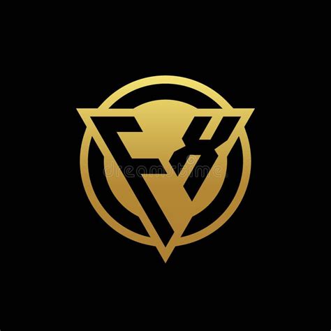 Fx Logo Monogram With Triangle Shape And Circle Rounded Isolated On