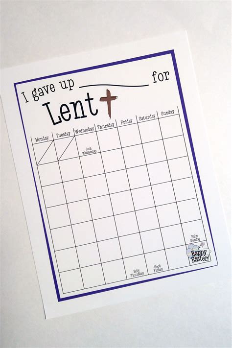 Lent Calendar 2022 Free Printable
