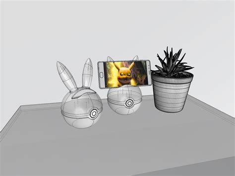 Stl File Pikaball Phone Holder Pikachu Pokeball Design 📞 Obj・3d