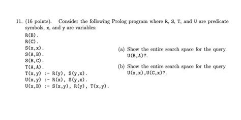 Solved 11 16 Points Consider The Following Prolog