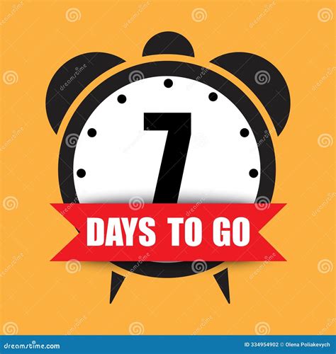 Countdown Timer Illustration Number Seven Focus Bold 7 Days To Go