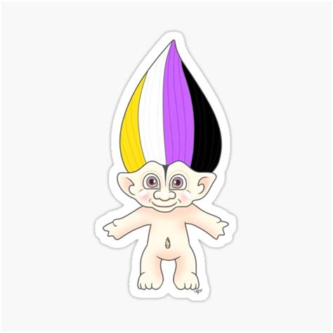 Non Binary Pride Troll Sticker For Sale By Caseyleeart Redbubble