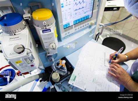 Anesthetic Gases Desflurane And Sevoflurane And Monitoring During General Anesthesia Stock