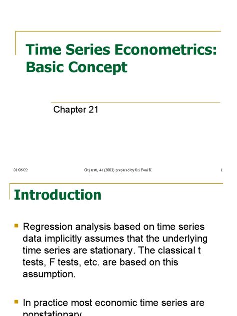 Ch21 Time Series Econometrics Basic Concept Pdf Stationary