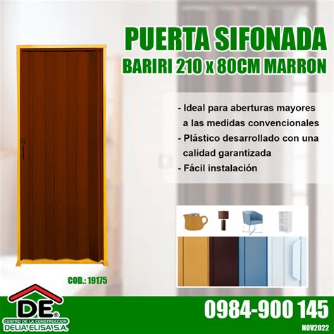 Puerta Sifonada Bariri Cm Marron Delia Elisa S A