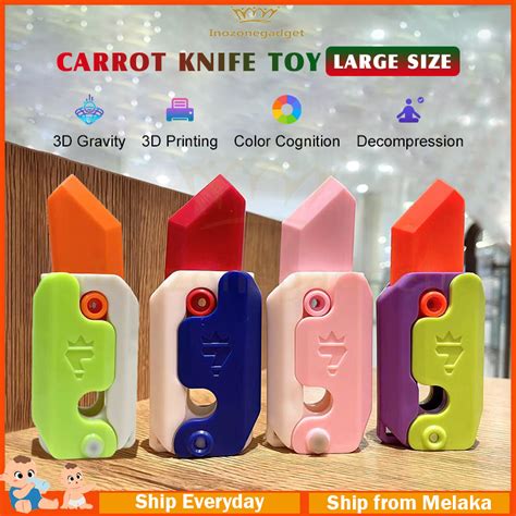 Local Stock 3d Mini Gravity Knife Toy Carrot Knife Joke Trick Toy Funny
