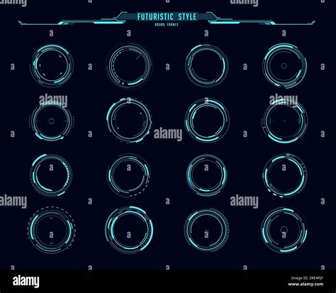 Hud Interface Round Frames Aim Control And Target Circles Vector