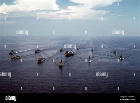 Uss Midway Cv 41 Carrier Battle Group Underway In Makassar Strait On