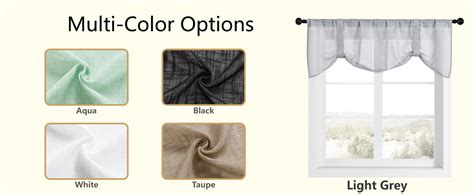 Home Queen Burlap Linen Texture Tie Up Window Valance