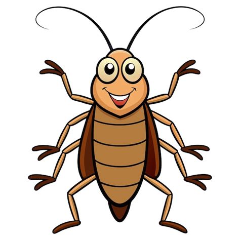 Cartoon Funny Cockroach On White Background Premium Ai Generated Vector