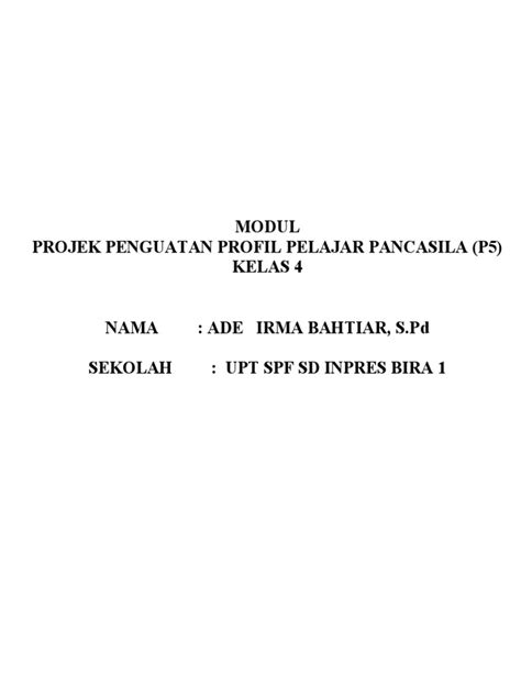 Modul P5 Pdf Karier And Perkembangan