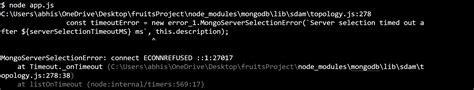 Nodejs Connection To The Mongodb Server Using Node Js Stack Overflow