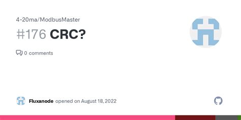 CRC Issue 176 4 20ma ModbusMaster GitHub