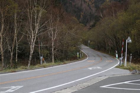 Premium Photo Empty Road By Trees