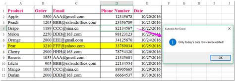 How To Protect Cells Based On Date In Excel