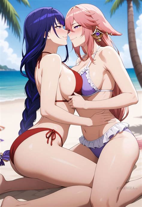 Raiden Shogun And Yae Miko Genshin Impact Drawn By Shadowrealm Danbooru