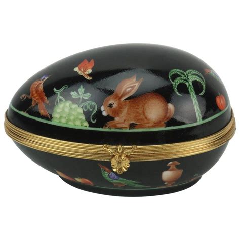Black Shoulder Le Tallec For Tiffany And Co Limoges Porcelain Egg Box