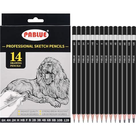 Unjoo 14本セット デッサン スケッチ 絵画 アート用 鉛筆 6h 4h 2h H Hb F B 2b 3b 4b 6b 8b 10b 20240718165907 00155