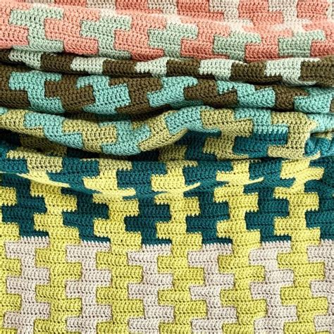 ladder tessellation blanket crochet pattern pdf digital file english
