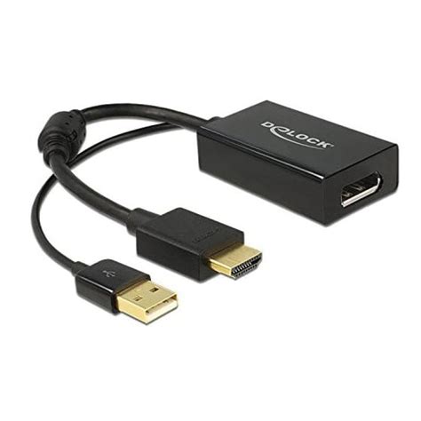Delock Adaptateur Hdmi Avec Alimentation Usb Vers Displayport 12 Mâle
