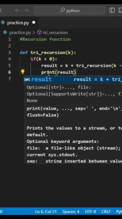 Recursion Example Python Pythonprogramming Coding Programming Pythoncoding Code Youtube